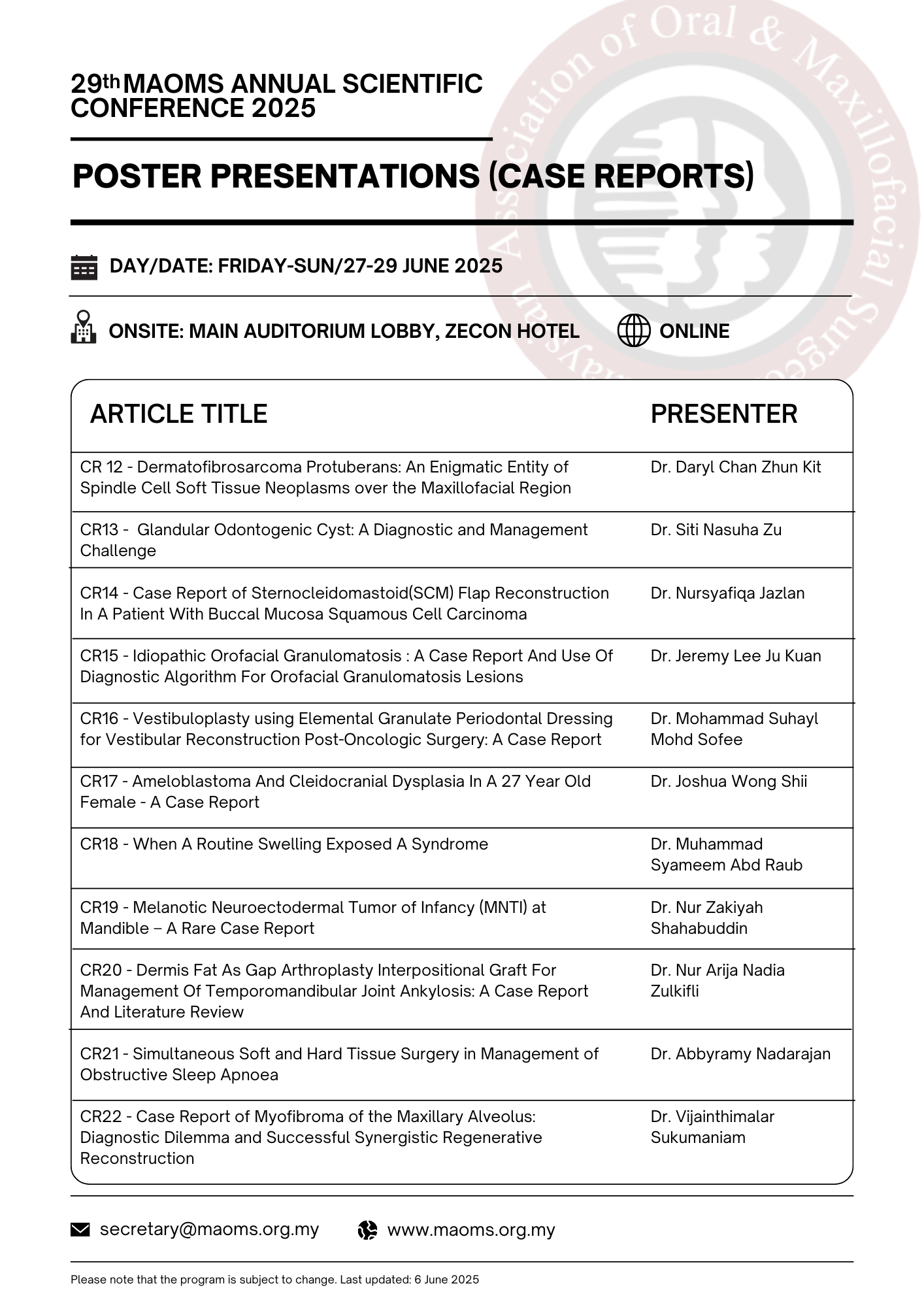 List of eposters ASC2025