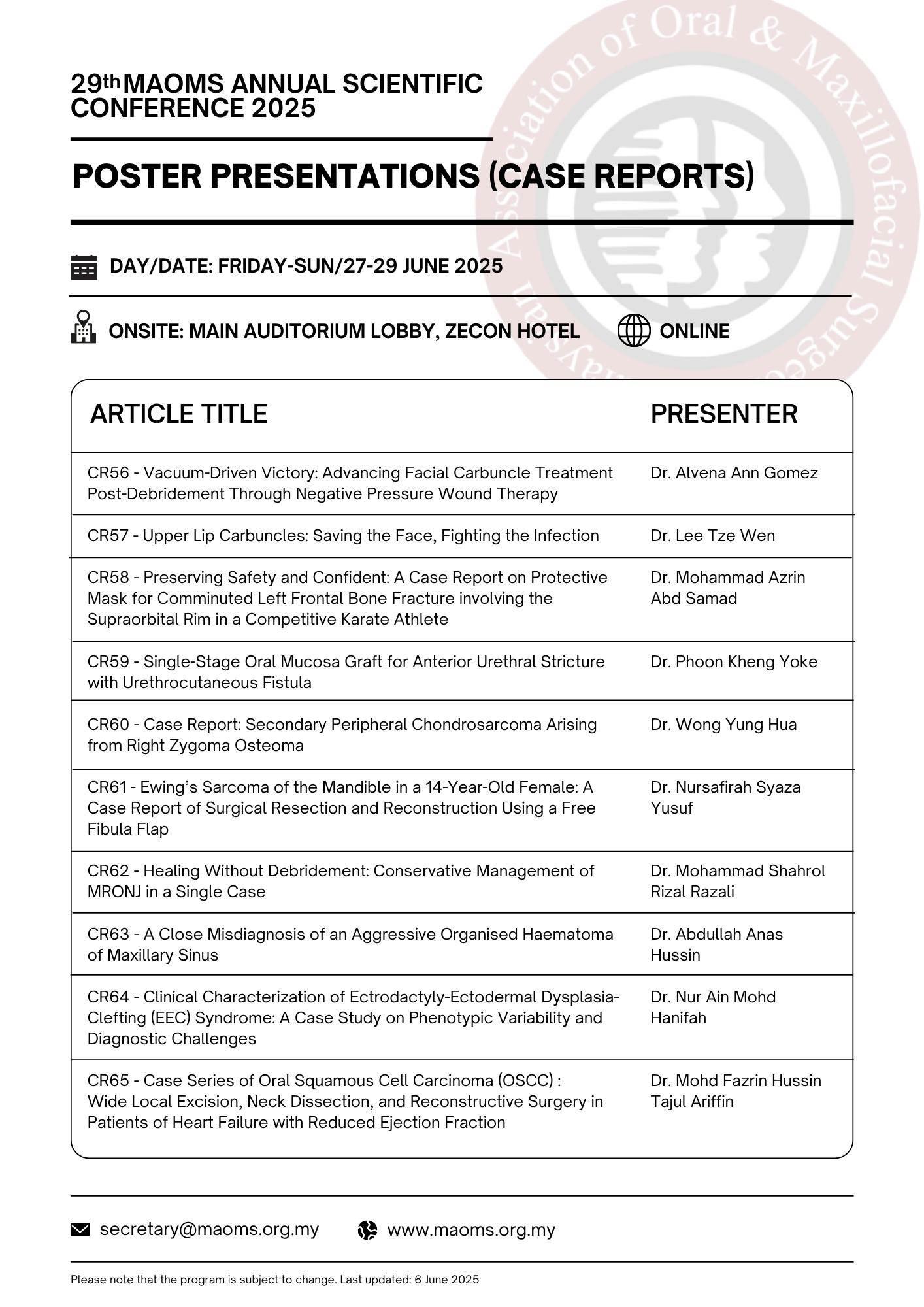 List of eposters ASC2025